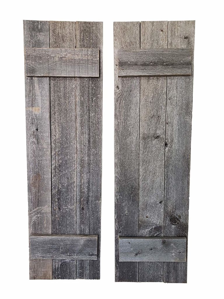 Rustic Shutters Made from 100% Reclaimed Weathered Wood - Set of 2 (11 ...