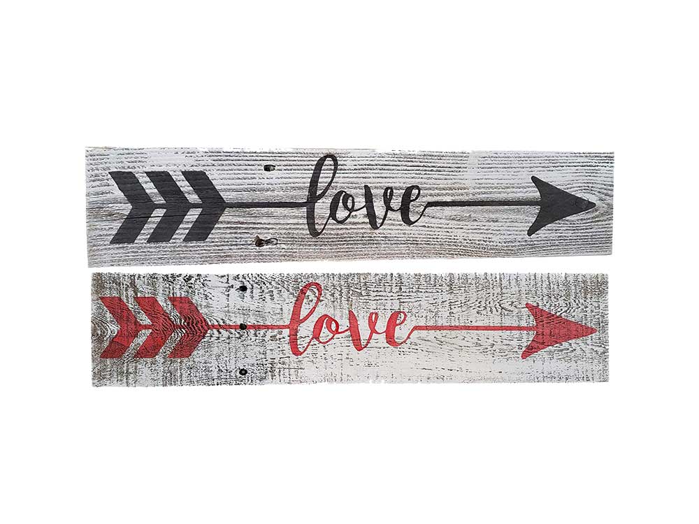 Love Arrow Sign - Rustic Farmhouse decor for Valentine's Day - Rockin' Wood