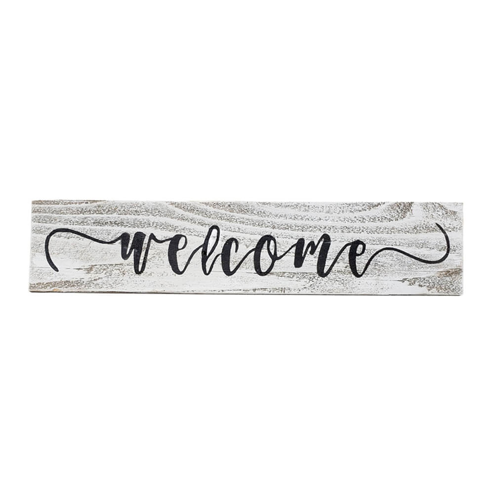 Welcome Sign Made with Reclaimed Wood (Weathered Grey, 24 inch ...