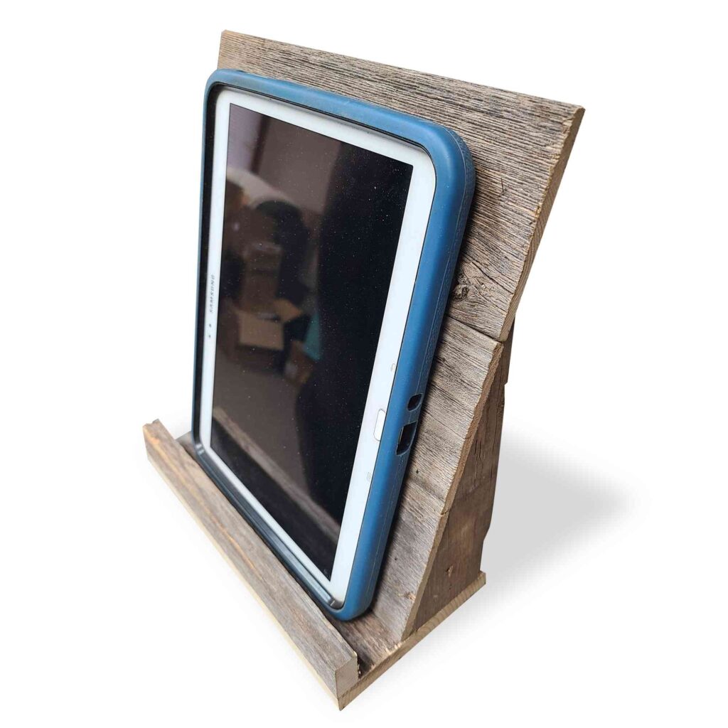 Tablet Stand handmade in the USA with Rustic Reclaimed Wood - Weathered ...