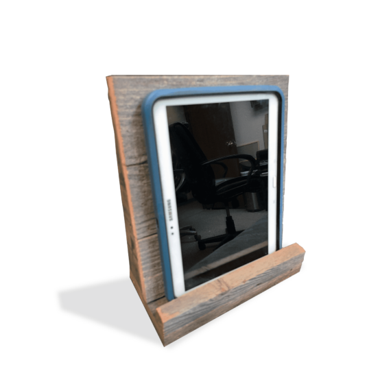 Tablet Stand handmade in the USA with Rustic Reclaimed Wood - Weathered ...