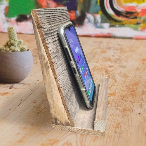 Mobile Stand handmade in the USA with Rustic Reclaimed Wood - Weathered ...