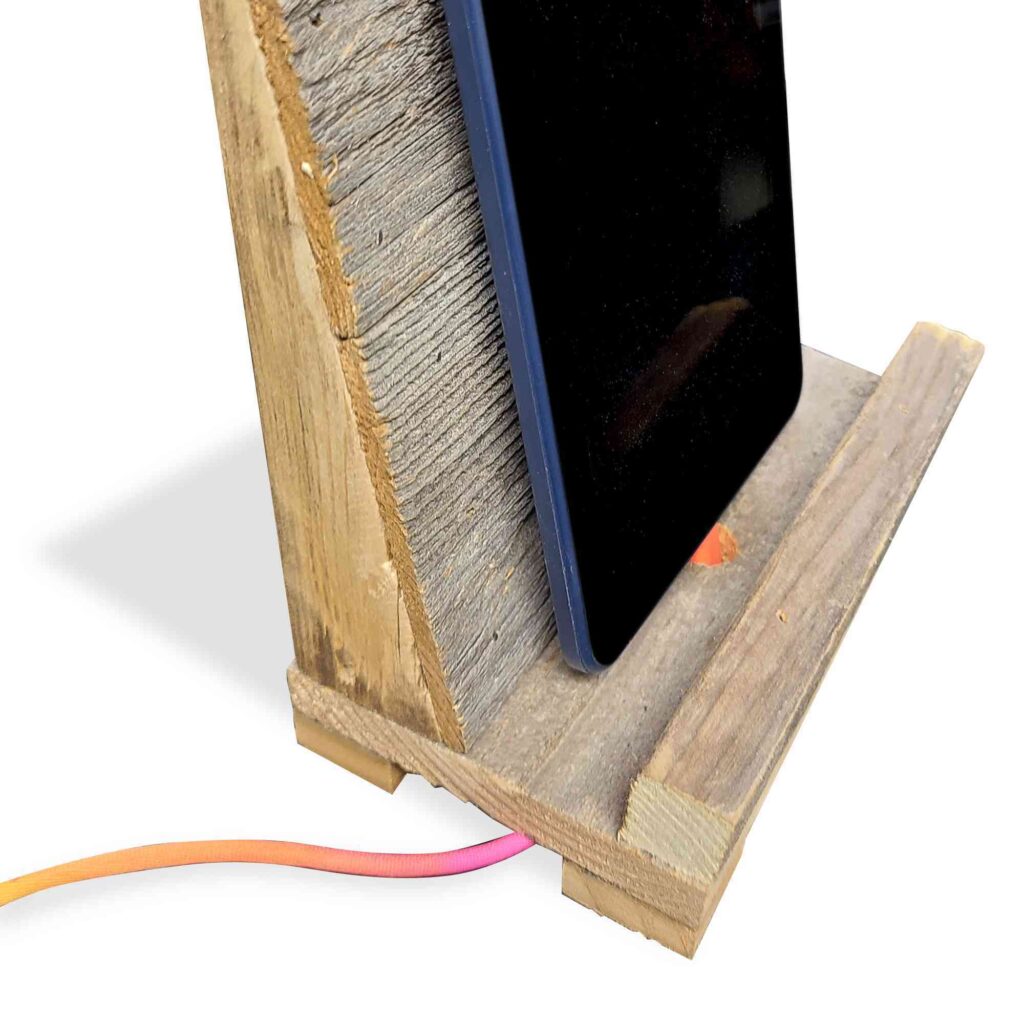 Mobile Stand handmade in the USA with Rustic Reclaimed Wood - Weathered ...