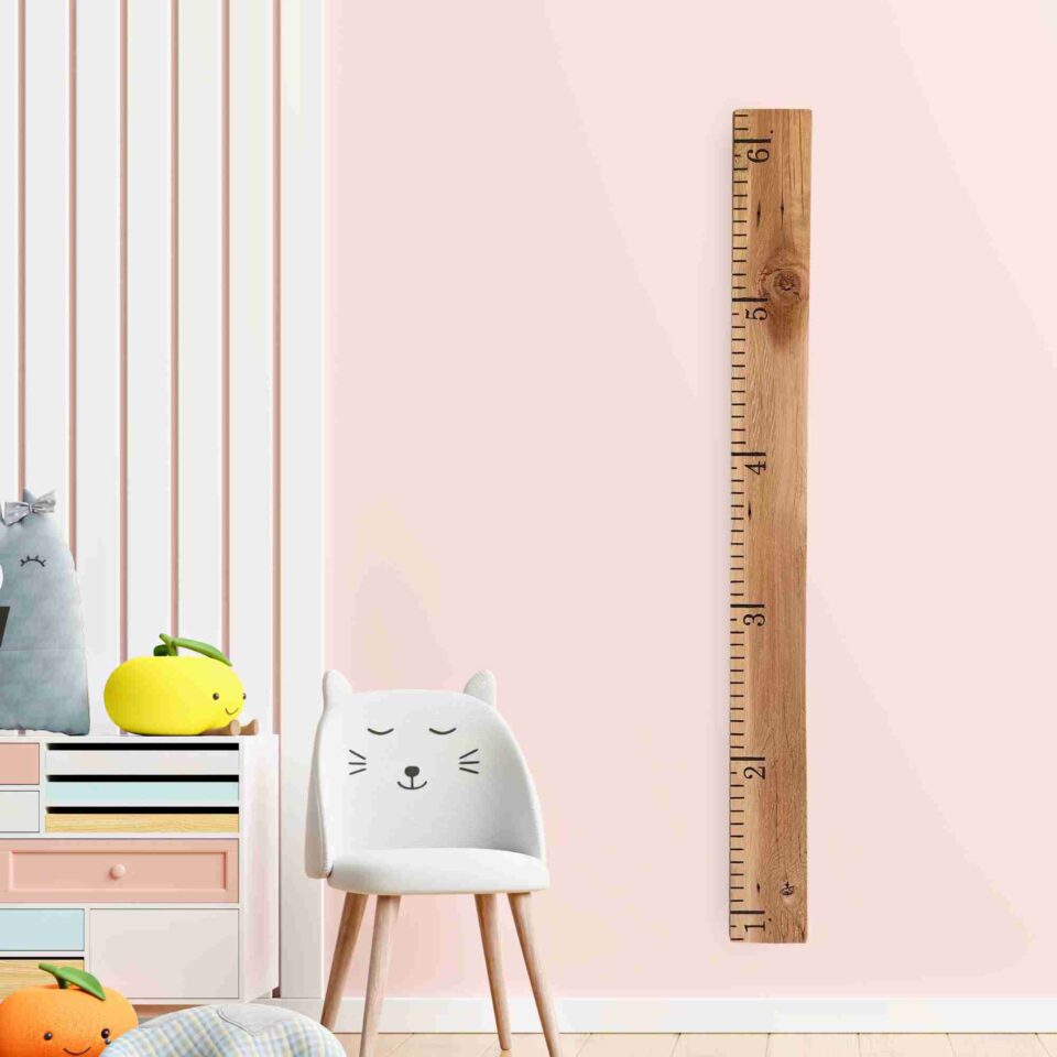 Customized Growth Chart for Kids - Hand Painted - No Vinyl (Natural ...