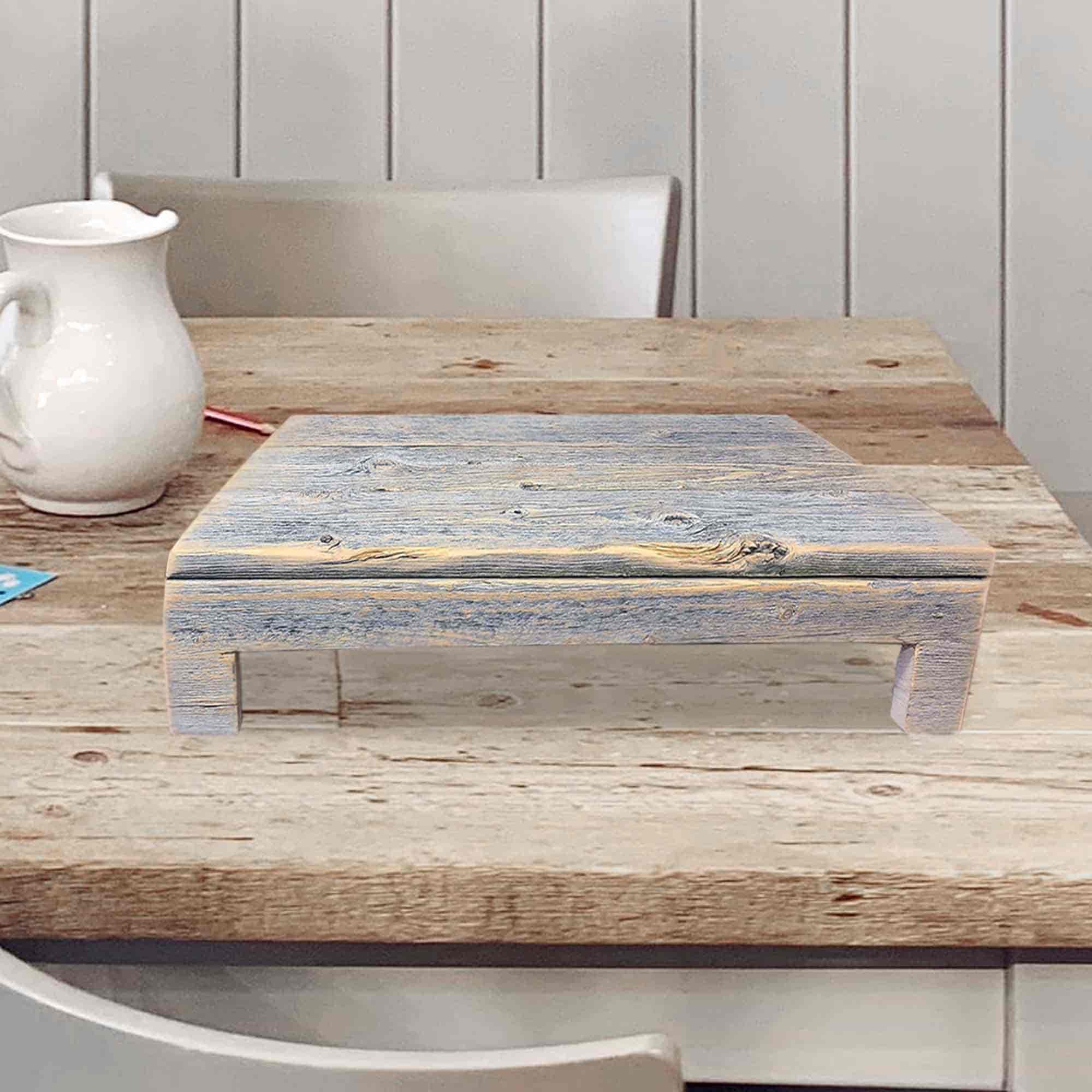 Rustic Barn Wood Style Riser Stand Made From Reclaimed Wood - Rockin' Wood