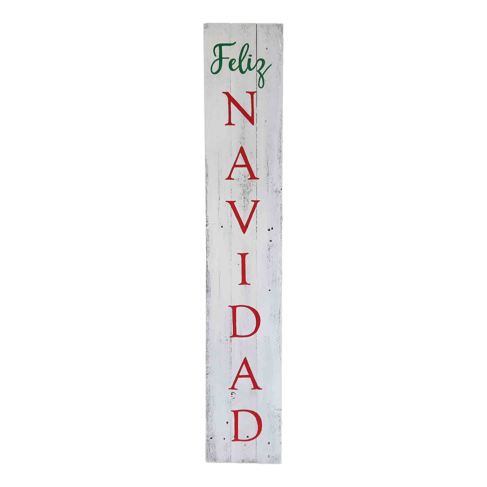 Feliz Navidad Sign - Vertical (5 Ft.) for Front Door or Porch Letrero ...