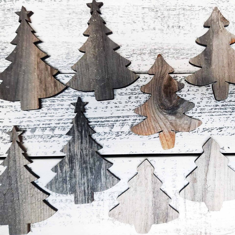 Christmas Tree Cutouts Wooden Trees Hanging Ornament