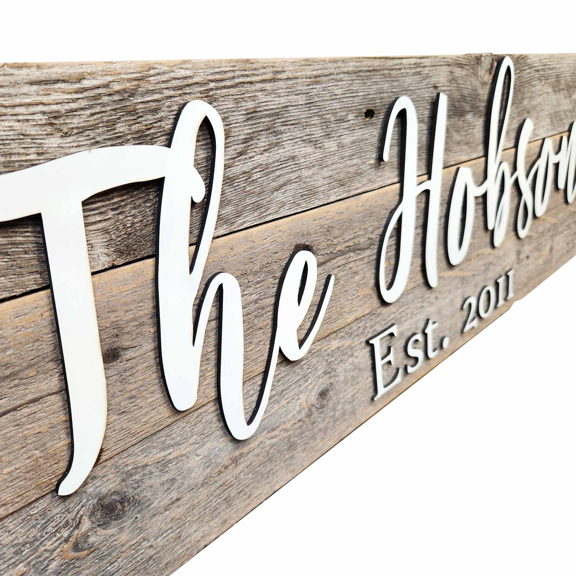 Customized Family Name Wood sign - Perfect for wedding gift - Rockin' Wood