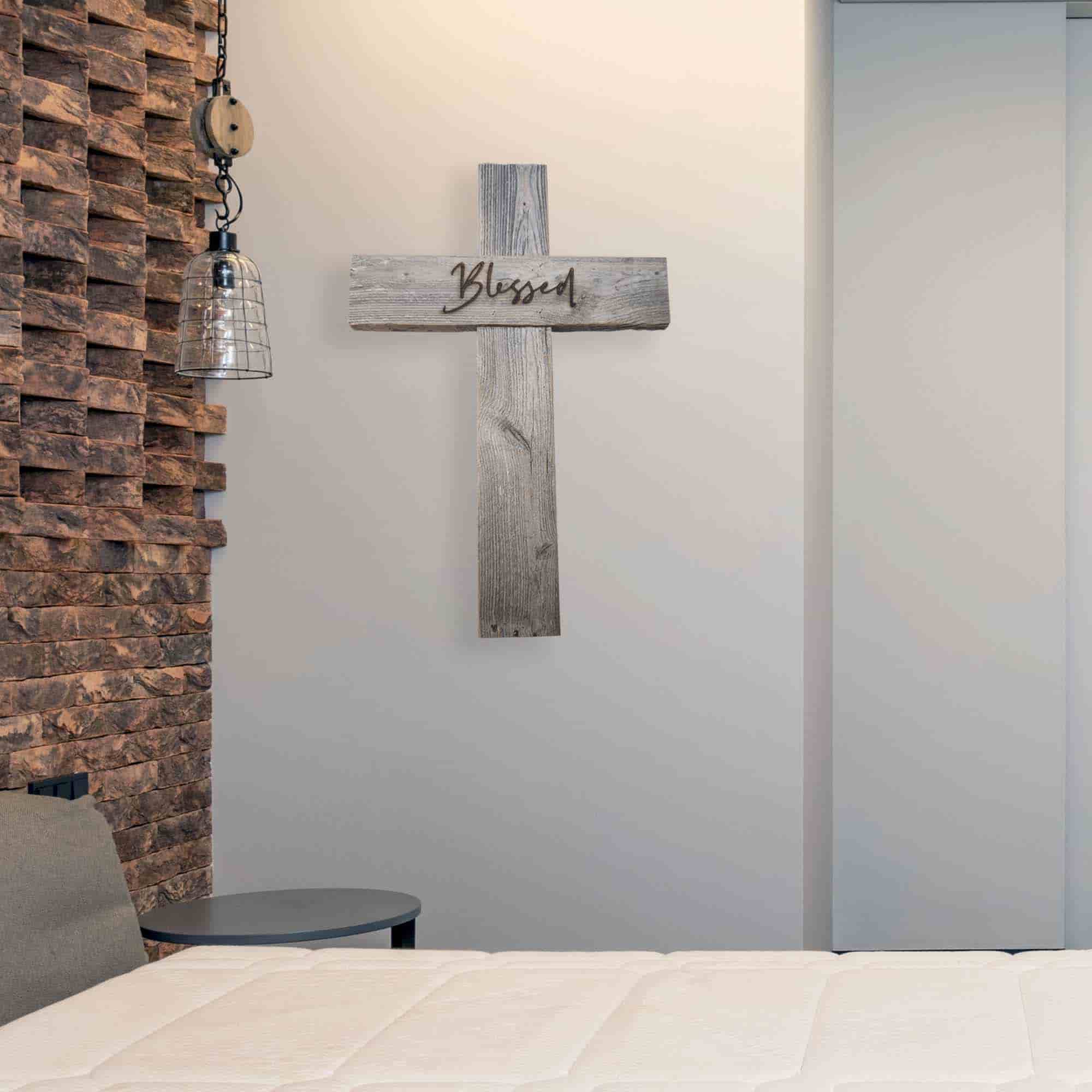 Rockin' Wood - Rustic Reclaimed Wood Cross, Christian Home Decor (Large)