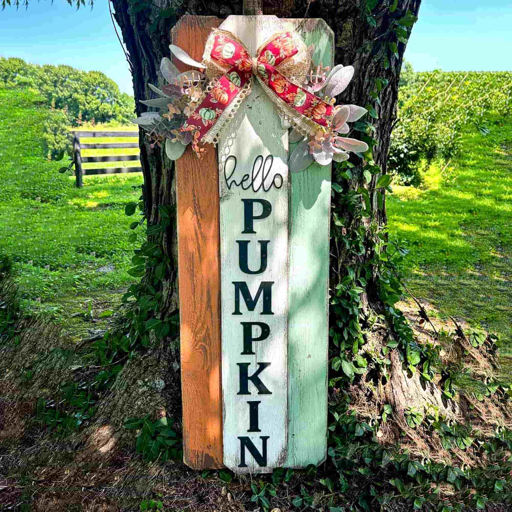 Rustic Blank Pumpkin Signs for fall porch decor (Ready to customize)