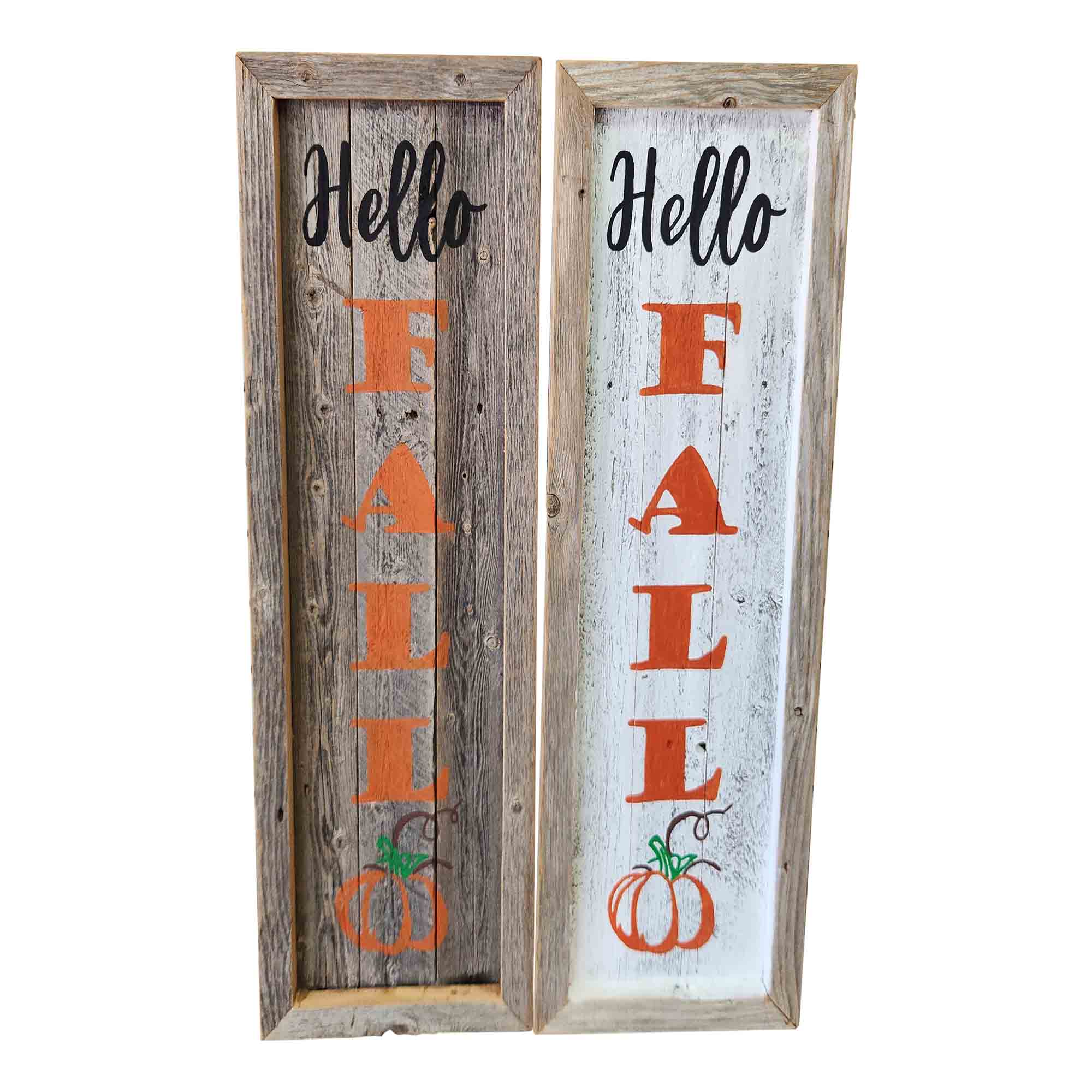 Hello Fall Sign for front porch or hanging decor - Rockin' Wood