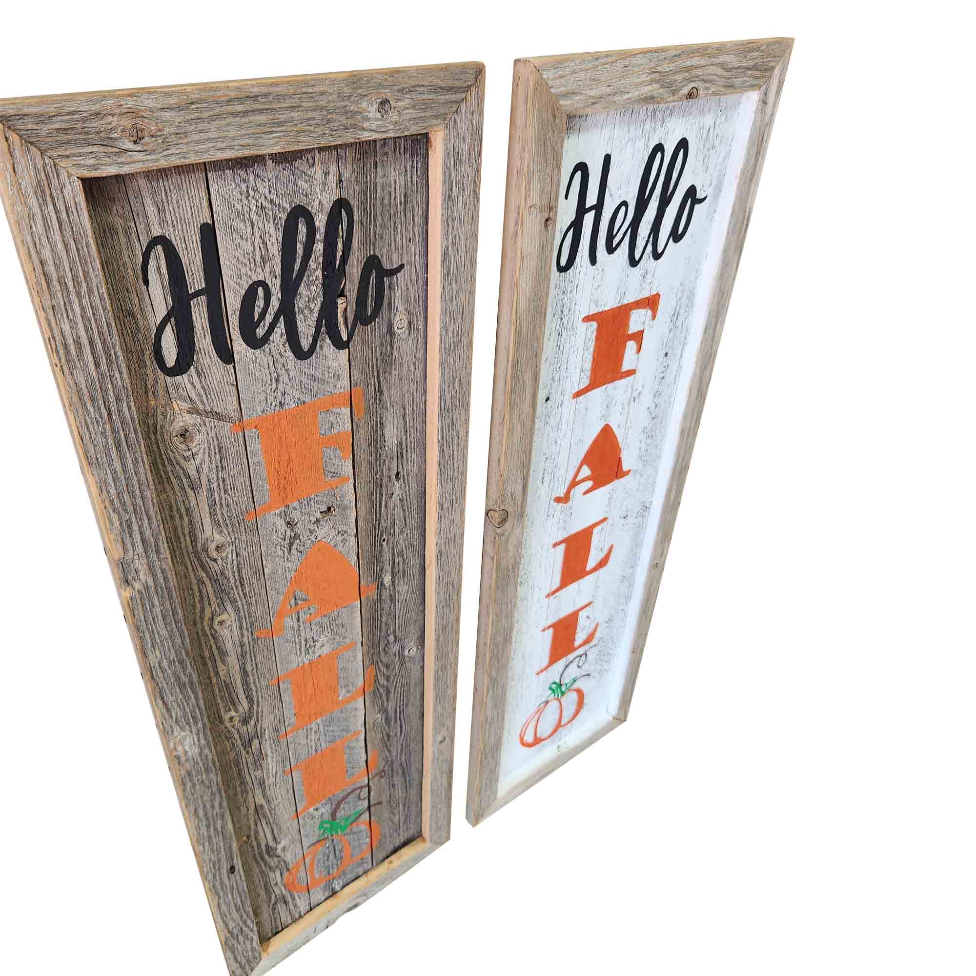 Hello Fall Sign for front porch or hanging decor - Rockin' Wood
