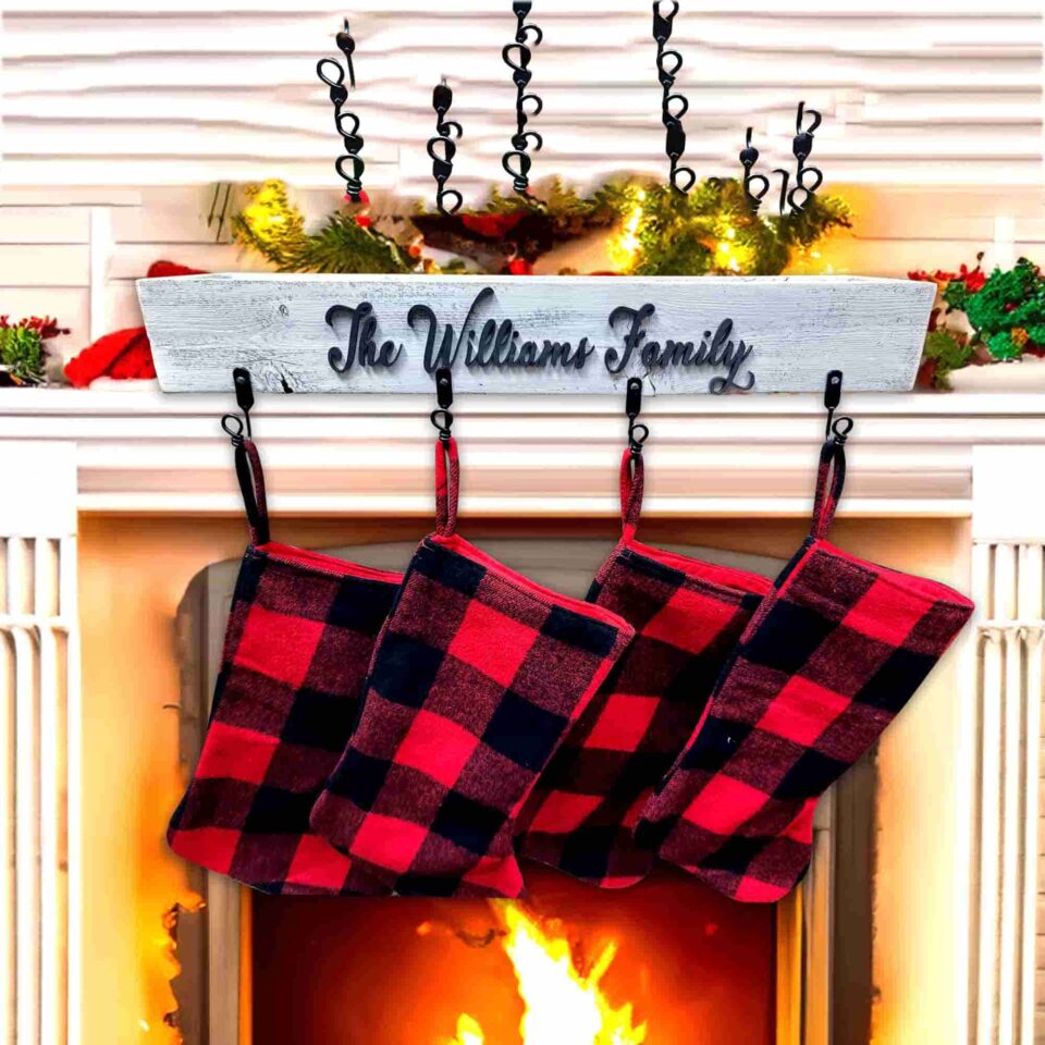 Customized Stocking Hanger Box-Christmas Stocking Holder - Rockin' Wood