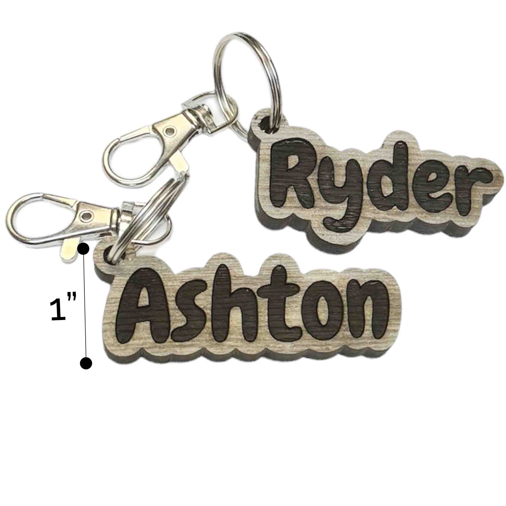 Customized Name Keychain Made from Reclaimed Wood - Rockin' Wood
