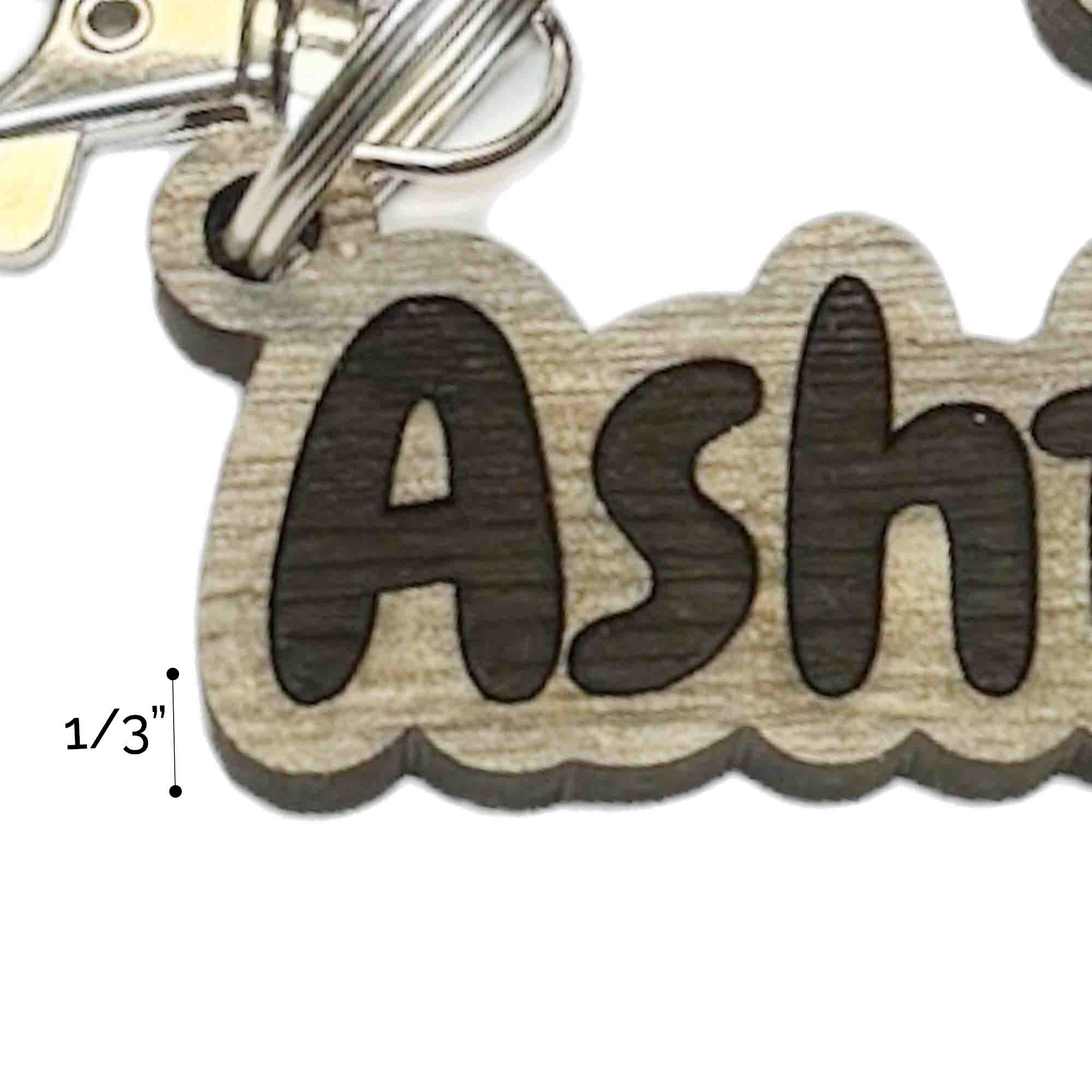 Customized Name Keychain Made from Reclaimed Wood - Rockin' Wood