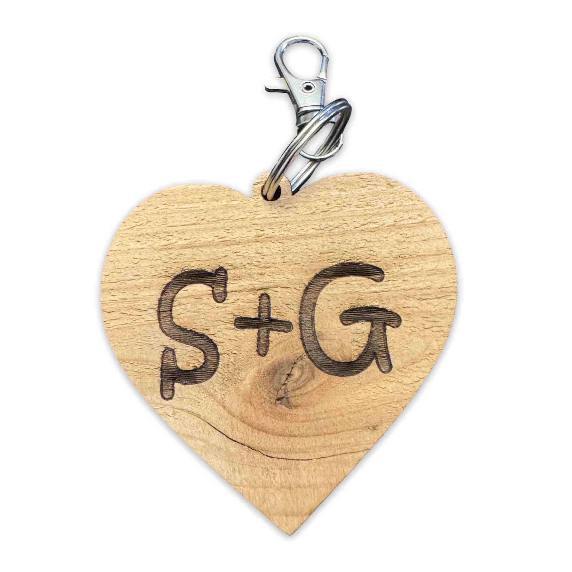 Customized Heart keychain and Car Charm - Rockin' Wood