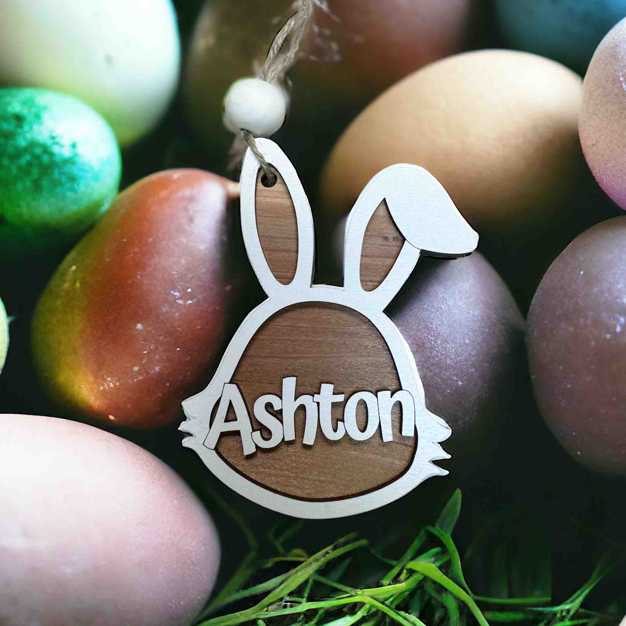 Customized Easter Bunny Name Tags - Rockin' Wood