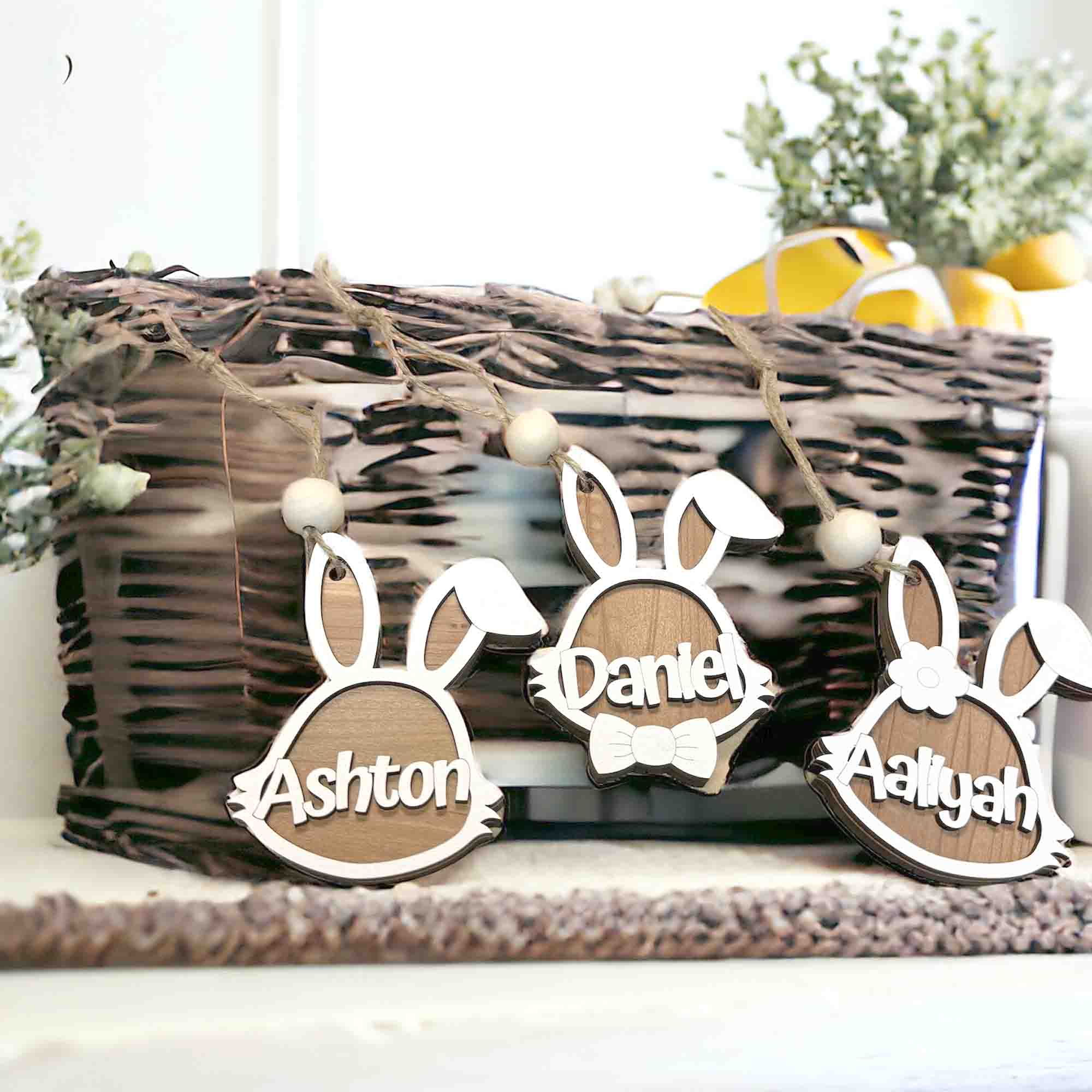 Customized Easter Bunny Name Tags - Rockin' Wood