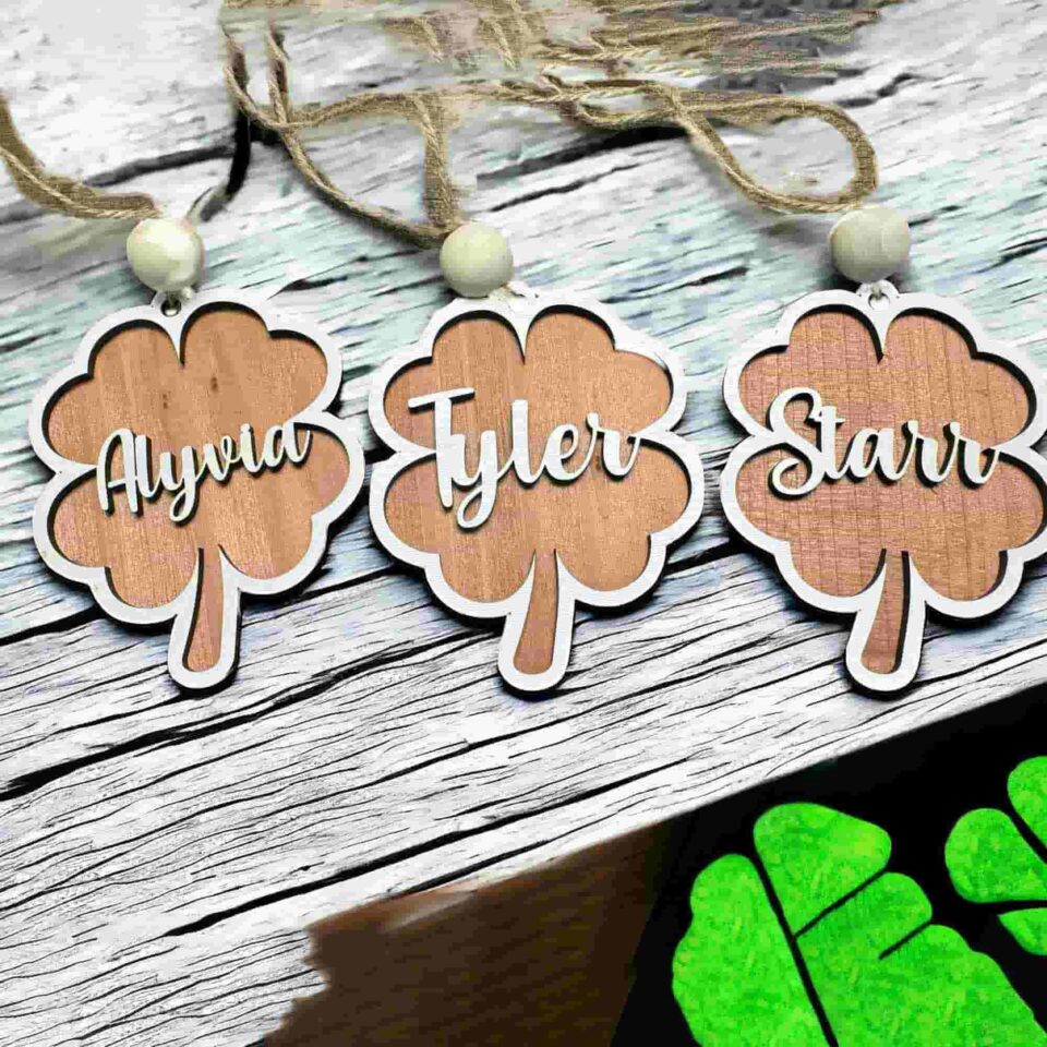 Customized Shamrock Clover Tags for St. Patrick’s Day made from ...
