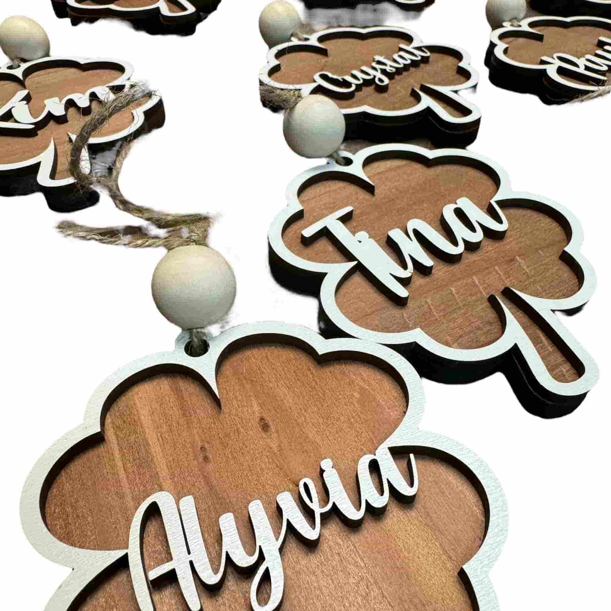 Customized Shamrock Clover Tags for St. Patrick’s Day made from ...