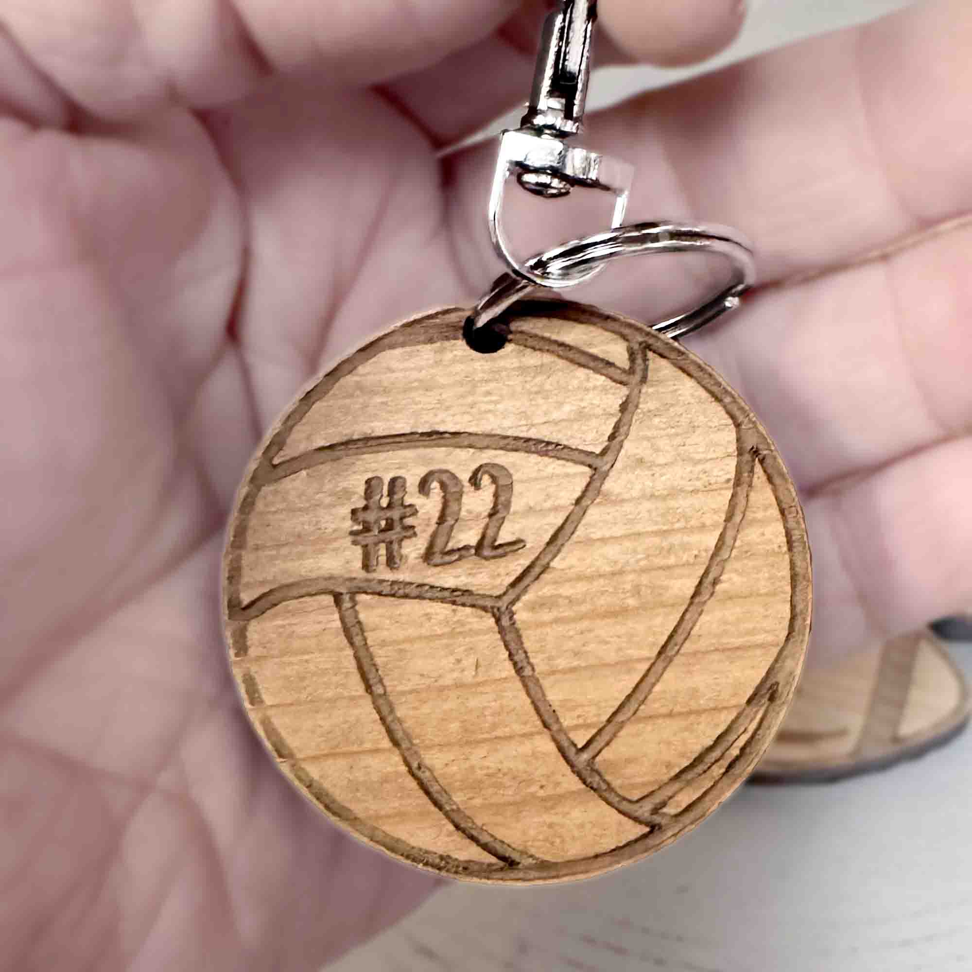 Customized Sports Keychain Made from Reclaimed Wood - Rockin' Wood
