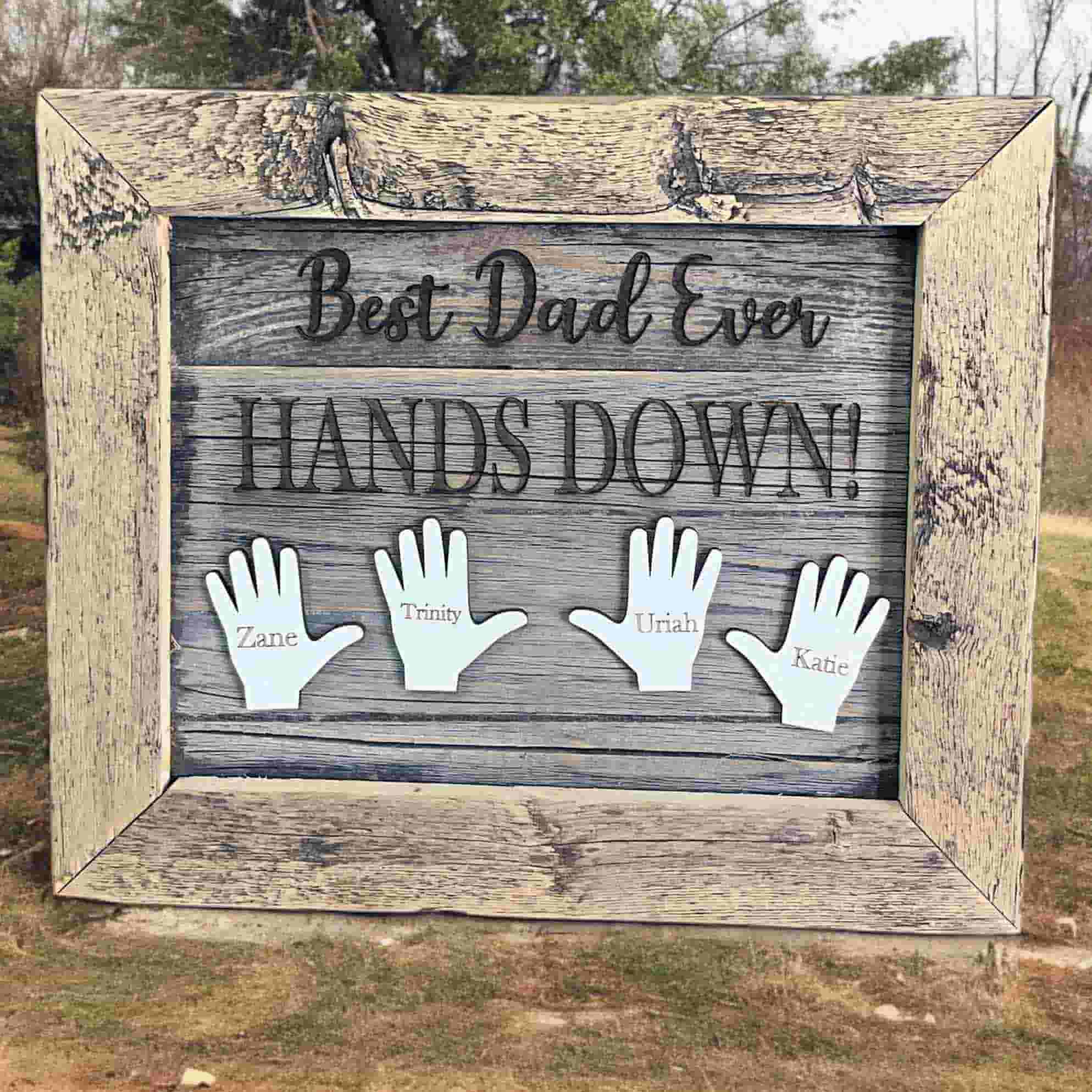 Customized Best Dad Ever Sign with Kids' names (Father’s Day Gift ...