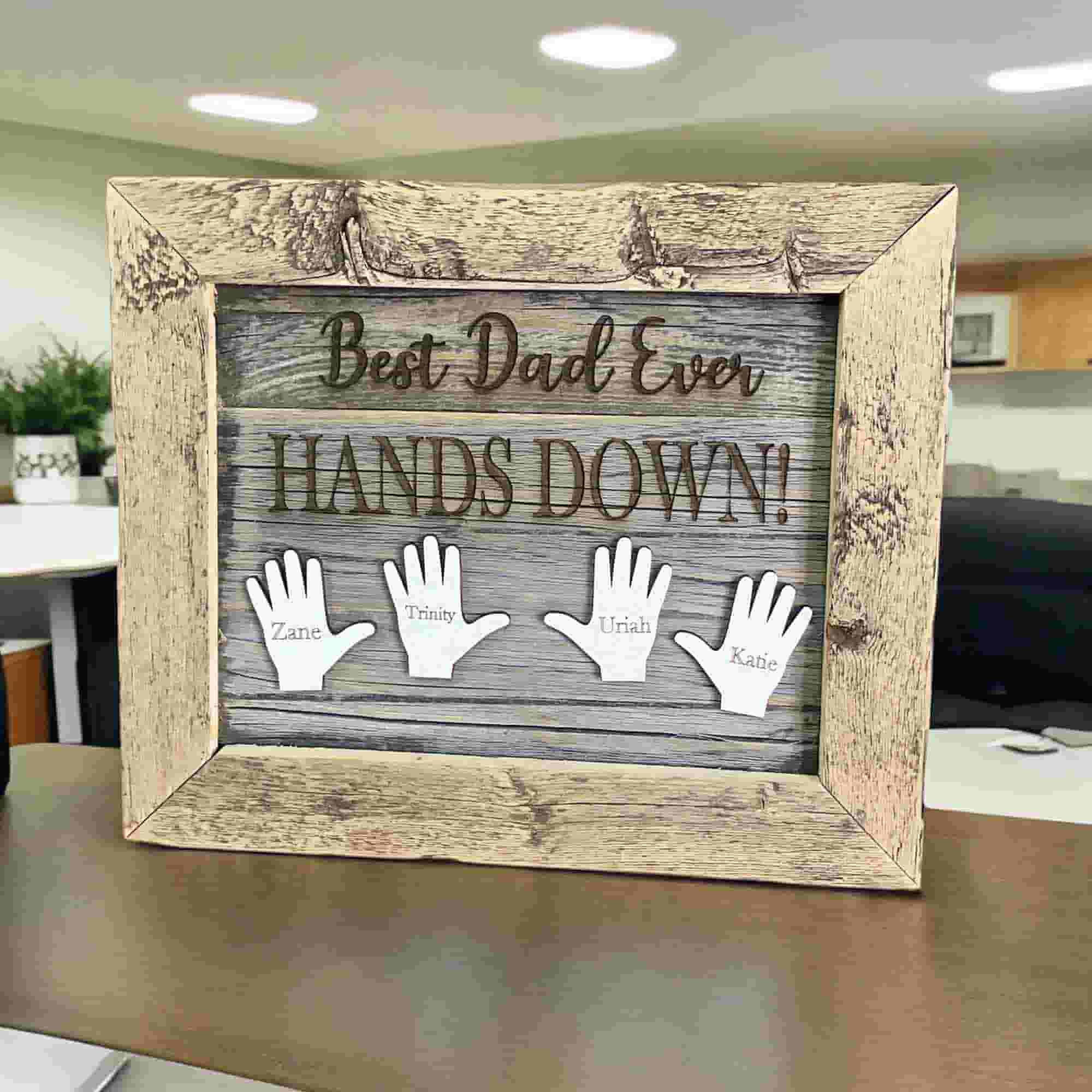 Customized Best Dad Ever Sign with Kids' names (Father’s Day Gift ...
