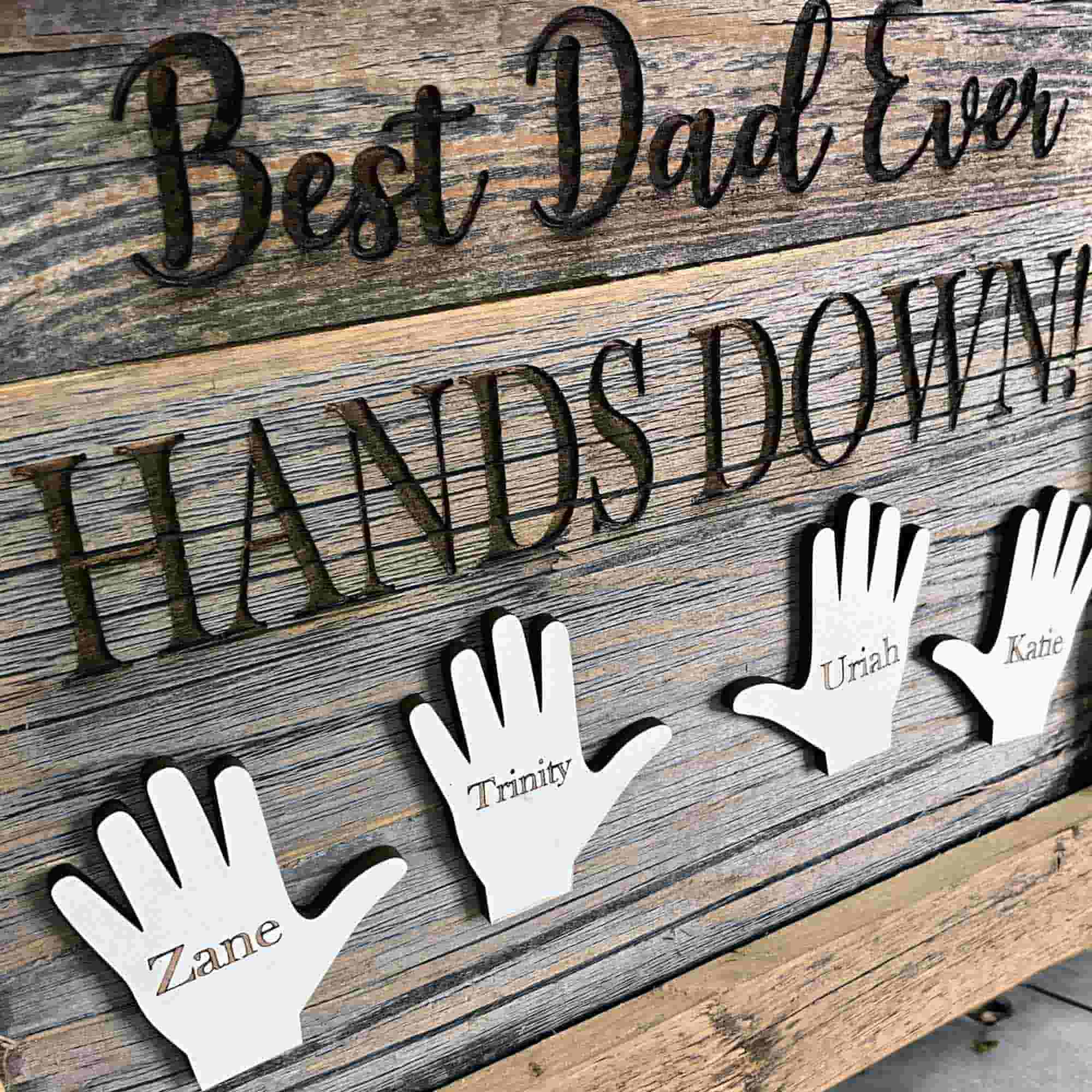 Customized Best Dad Ever Sign with Kids' names (Father’s Day Gift ...