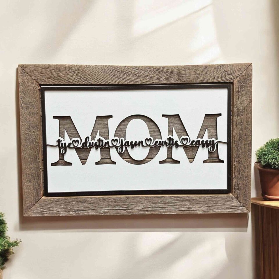 Customized Reclaimed Wood Sign for Moms with Kids' Names - Rockin' Wood